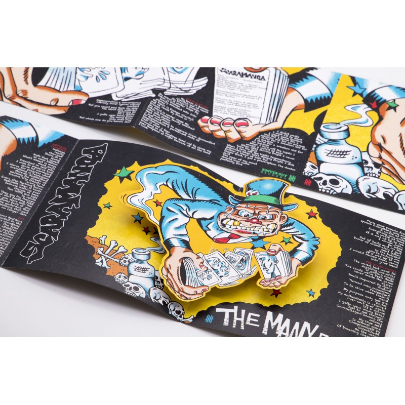 SCARAMANGA "The Many Faces" Die-cut Digipack Clear CD • Die-cut Booklet ...