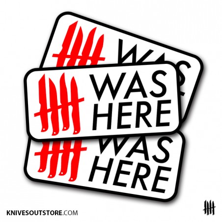 KNIVES OUT "Was Here" die-cut vinyl sticker